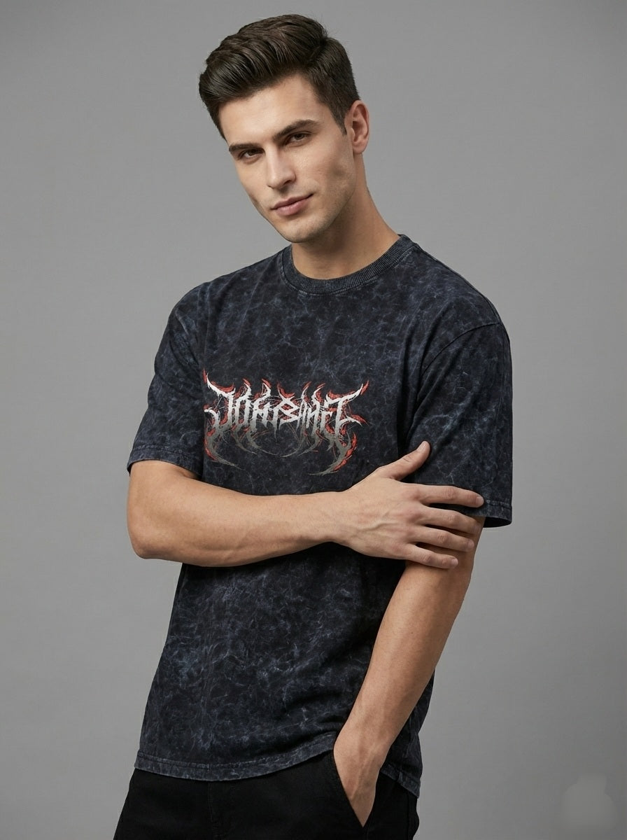 Inferno Acid-Wash Oversized Tee – Azaro